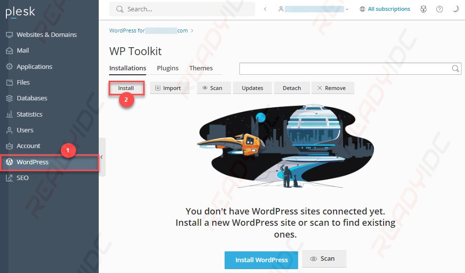 วิธีการใช้งานเครื่องมือจัดการ WordPress (WP Toolkit) - ReadyIDC : Service 24 Hour Support